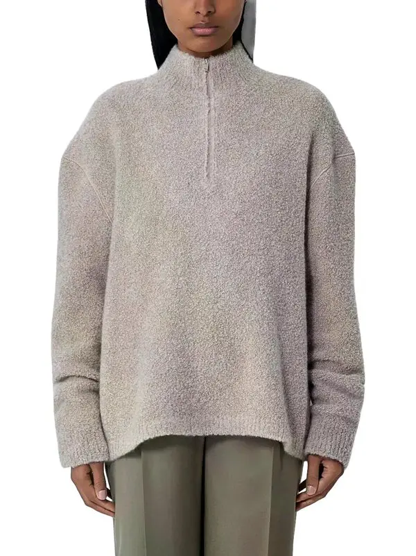 THE ROW Lethara Half-zip Sweater - Neutrals