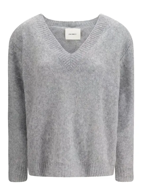 LISA YANG V-neck Leona Sweater - Grey
