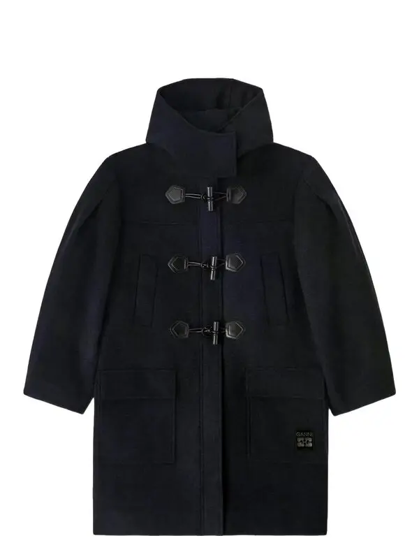 GANNI Hooded Coat - Blue