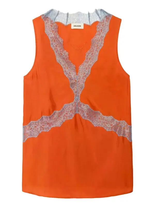 Zadig&Voltaire V-neck Sleeveless Top - Orange