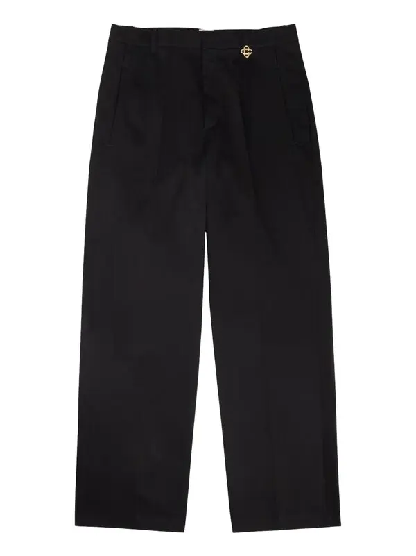 Casablanca Emblem Pleated Trousers - Black