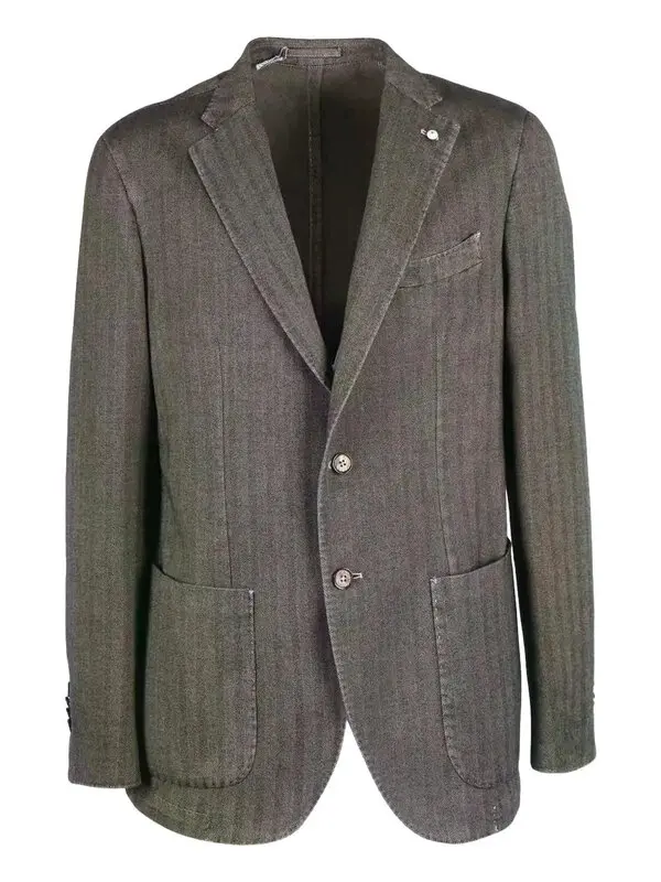 L.B.M. 1911 Herringbone-pattern Blazer - Brown