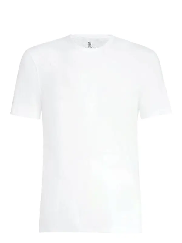 Brunello Cucinelli Ribbed Crew-neck T-shirt - White