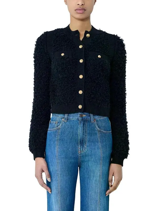 Chloé Button-front Cropped Cardigan - Black
