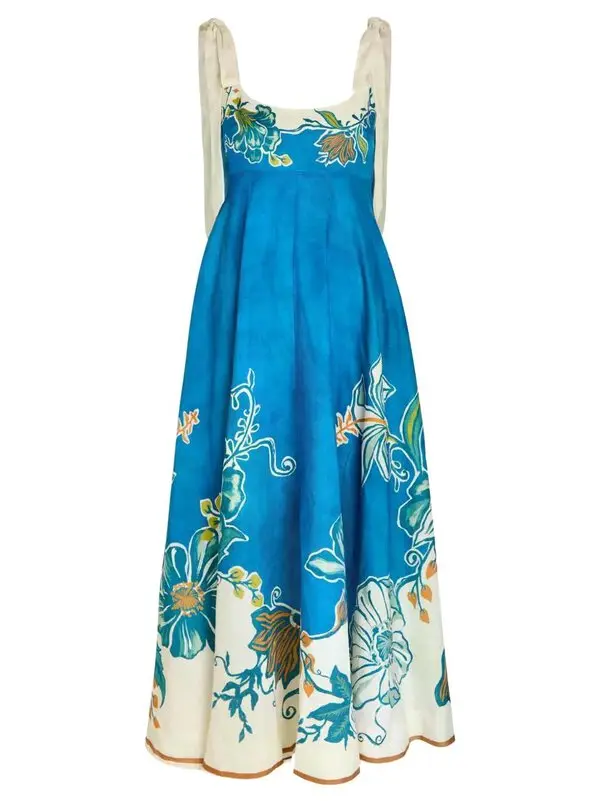 ALEMAIS Luda Floral-print Maxi Dress - Blue
