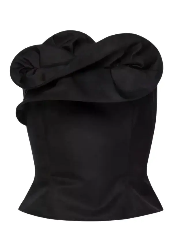 Magda Butrym Ruffled Corset Top - Black