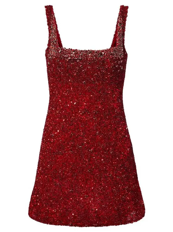 Rachel Gilbert Sequined Mini Dress - Red