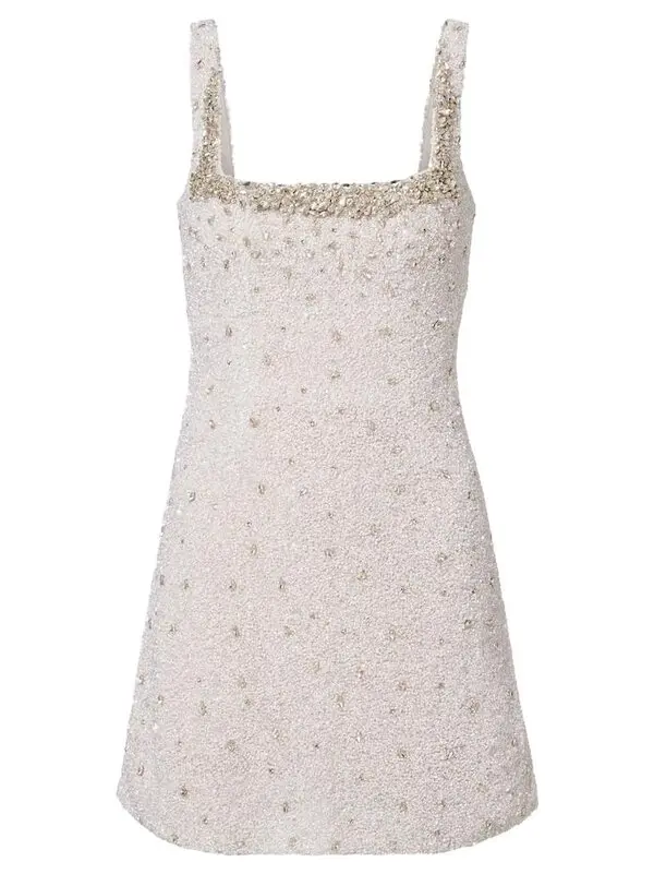 Rachel Gilbert Sequined Mini Dress - White