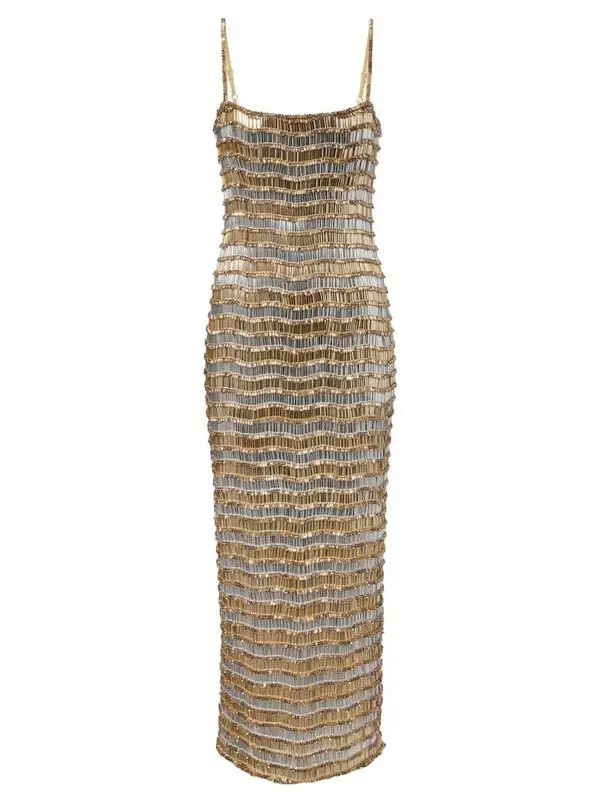 Rachel Gilbert Zeph Embellished Bustier Dress - Gold
