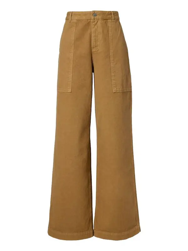 Moncler High-rise Wide-leg Pants - Beige
