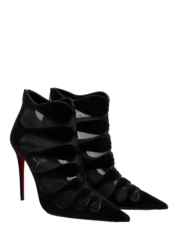 CHRISTIAN LOUBOUTIN Circus Max 100 Suede Ankle Boots - Black