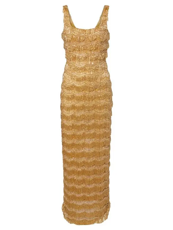 Rachel Gilbert Embellished Gown - Gold