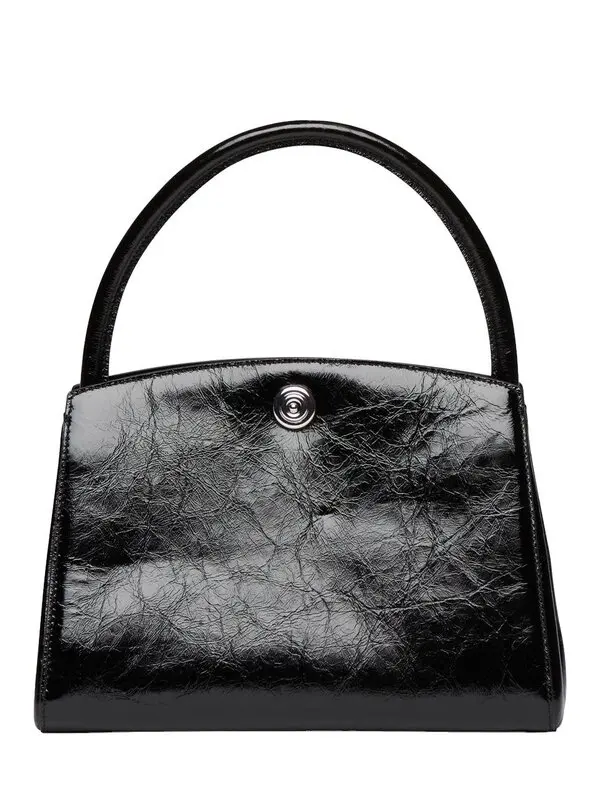 LIFFNER Pushlock Leather Shoulder Bag - Black