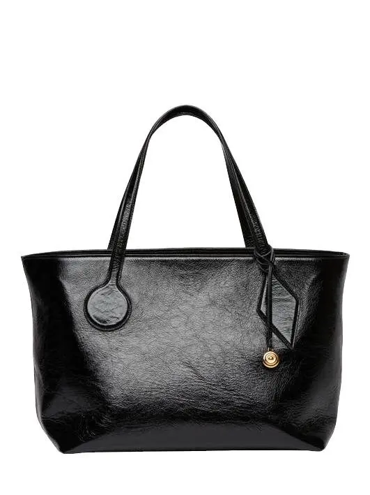 LIFFNER Large Sprout Leather Tote - Black