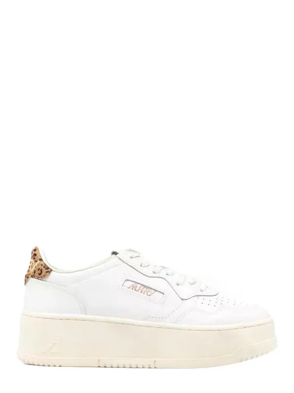 AUTRY Medalist Platform Leopard-panel Sneakers - White