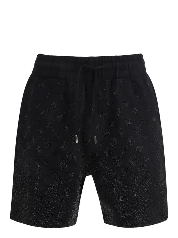 Casablanca Crystal Monogram Shorts - Black