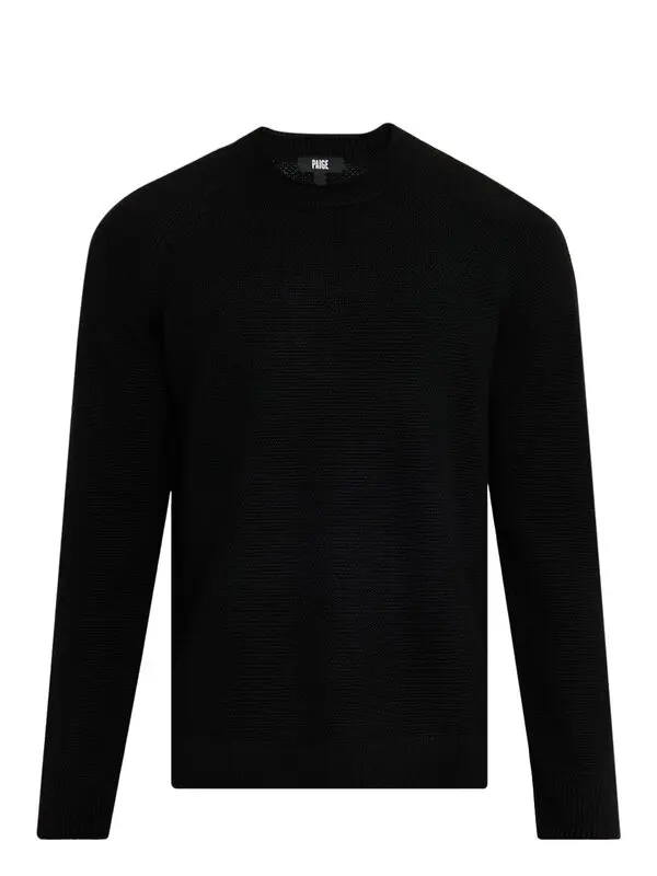 Paige Bryson Merino Wool Knit Crewneck Sweater - Black
