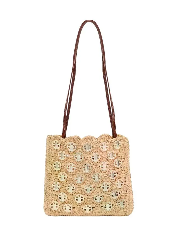 Rabanne Scalloped Appliqué Shoulder Bag - Neutrals