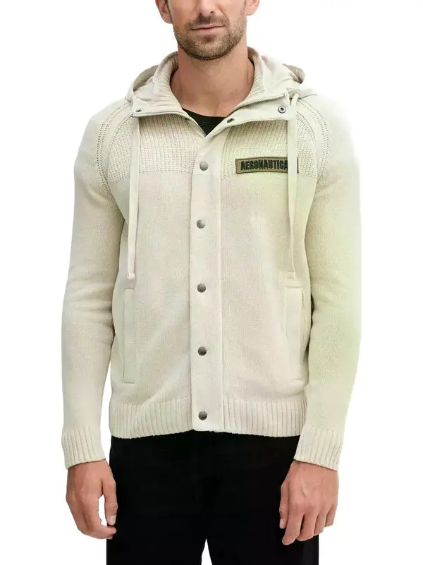AERONAUTICA MILITARE Panelled Hoodie - Neutrals