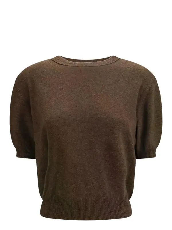 LISA YANG Genevra Puff-sleeve T-shirt - Brown