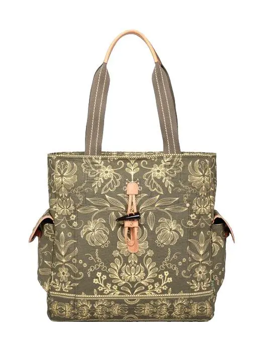TSD BRAND Valley And Sky Adventure Tote - Olive Cream
