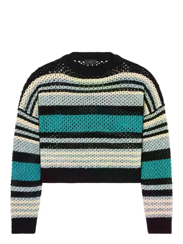 Alanui Striped Open-knit Sweater - Black