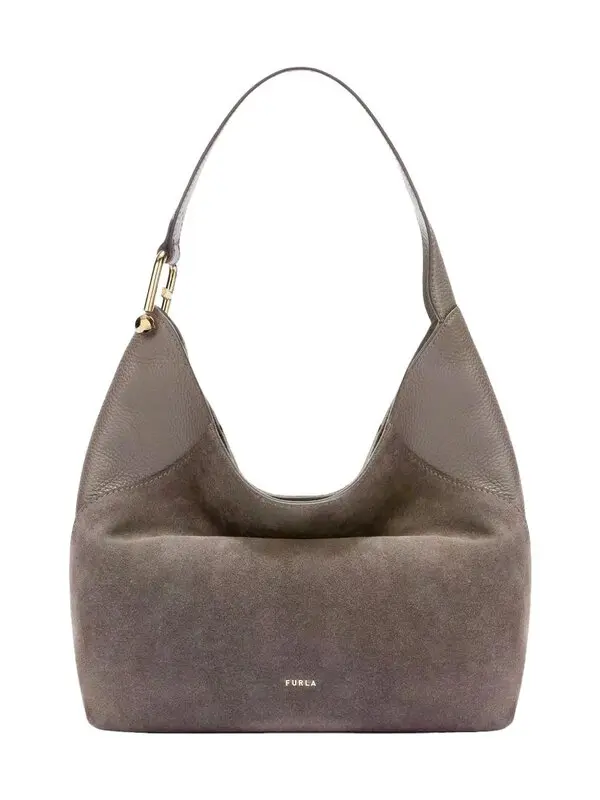 Furla Suede Hobo Tote Bag - Grey