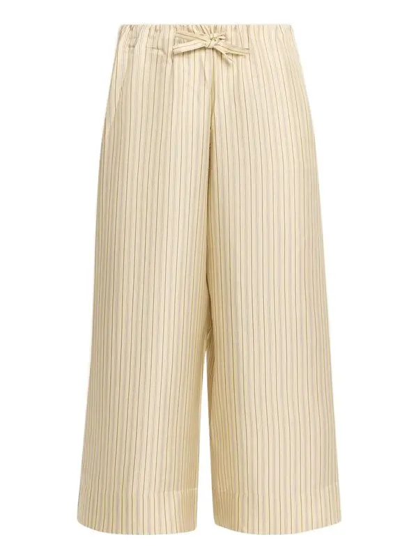 TOTEME Striped Ankle Dinner Trousers - Beige Br