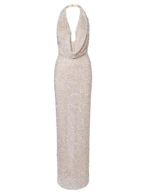 Rachel Gilbert Embellished Bustier Gown - White