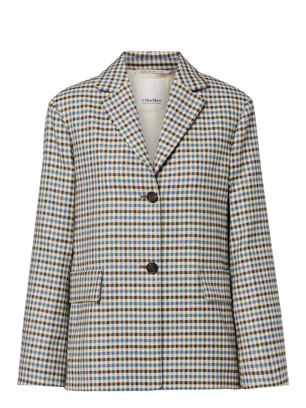 Max Mara Nadia Checked Wool And Cotton Blazer - Multicoloured