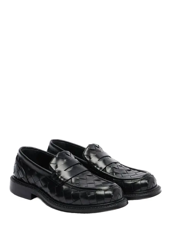 Bottega Veneta James Intrecciato Leather Loafers - Black