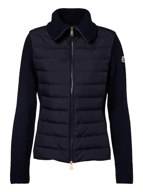 Moncler Paneled Quilted Down Jacket - Blue