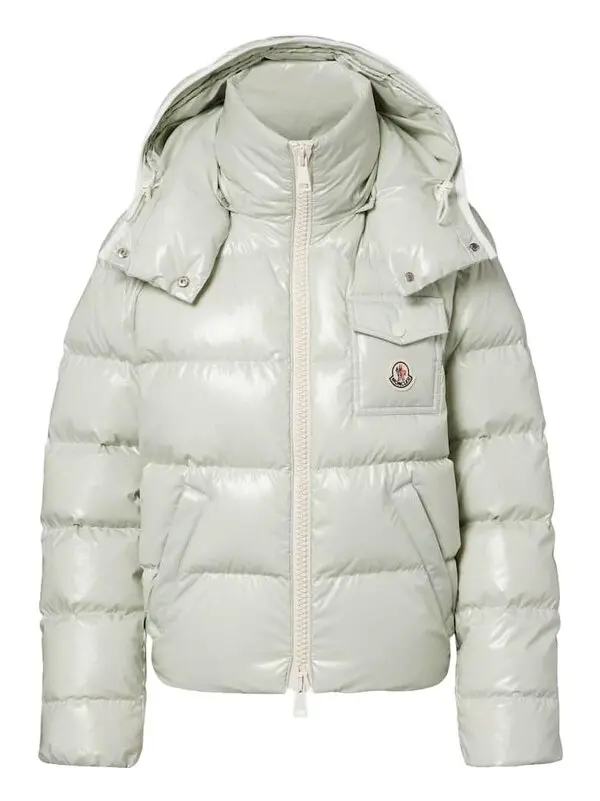 Moncler Logo Down Jacket - Green