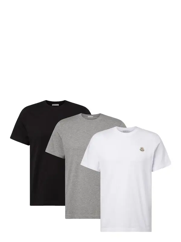 Moncler Set Of 3 Cotton Jersey T-shirts - White