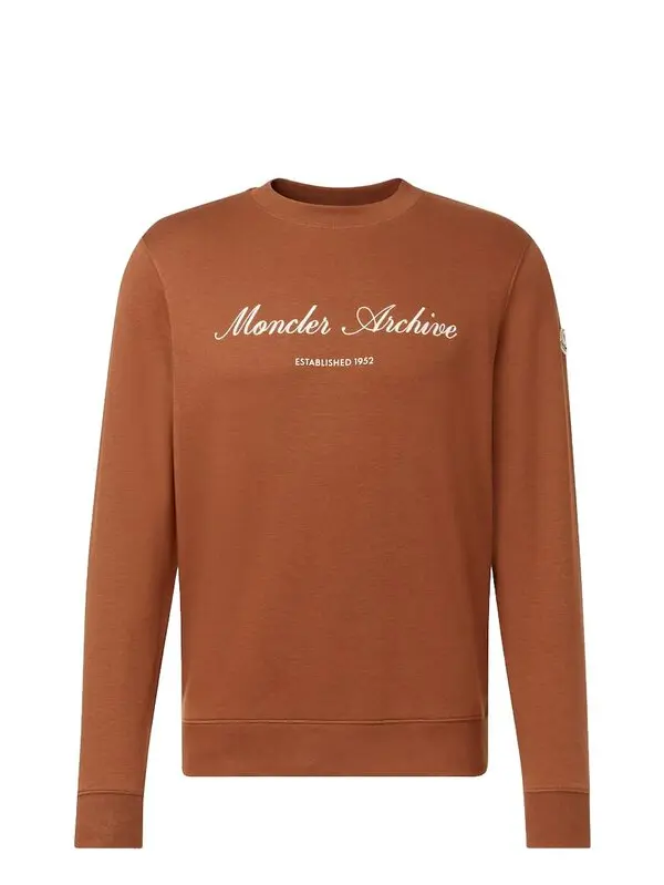 Moncler Archivio Logo Cotton-blend Sweatshirt - Brown