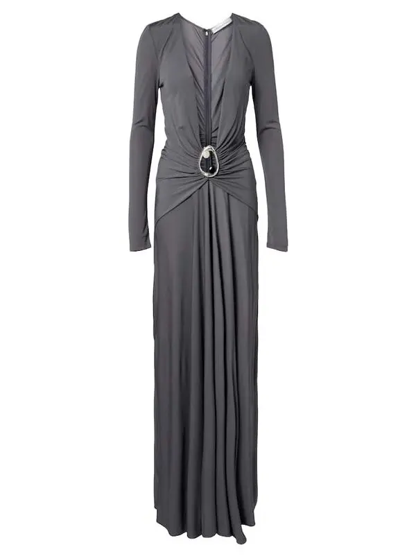 Christopher Esber Orica Embellished Jersey Maxi Dress - Blue