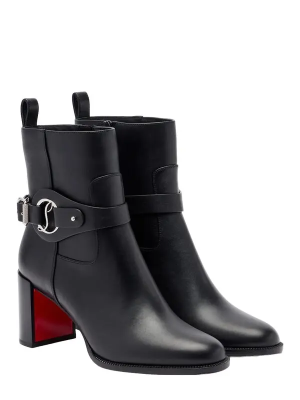 CHRISTIAN LOUBOUTIN Dianouchette 70 Leather Ankle Boots - Black