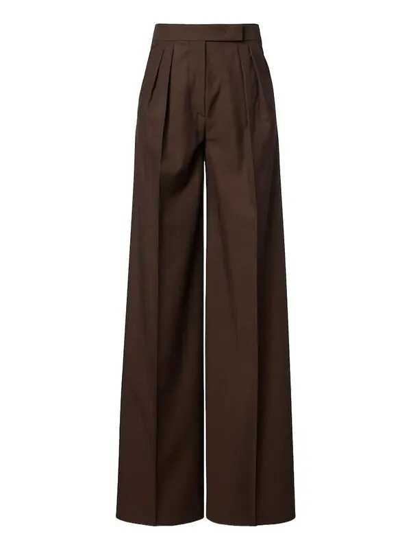 Max Mara Quorum Virgin Wool Wide-leg Pants - Brown