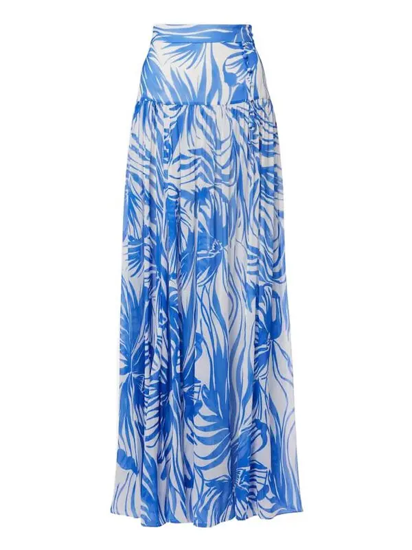 ALEXANDRA MIRO Jaimee High-rise Printed Maxi Skirt - Blue