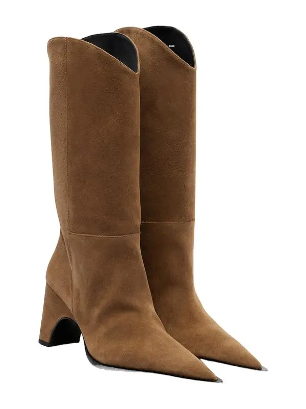 Coperni Cowboy Knee-high Suede Boots - Brown