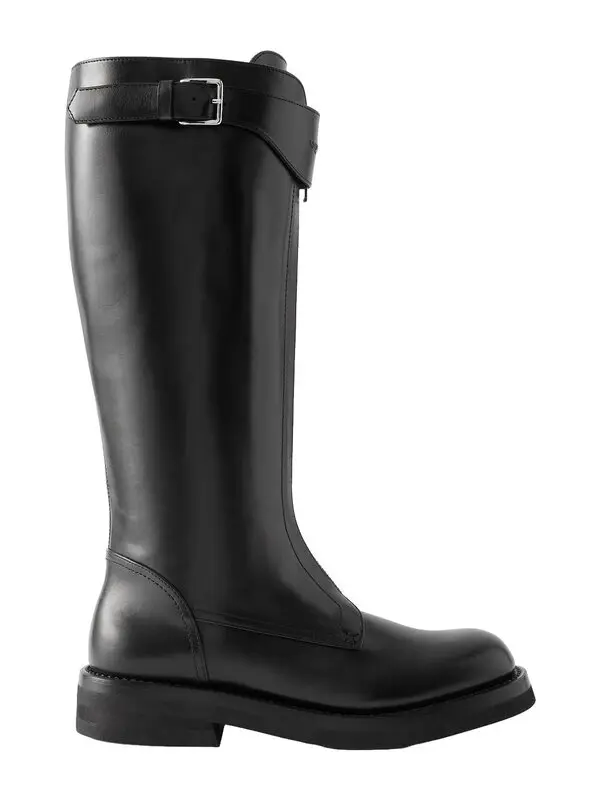 Alexander McQueen Countryside Leather Knee Boots - Black