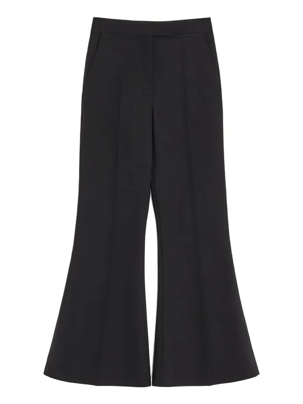 Valentino Garavani Virgin Wool Flared Trousers - Black