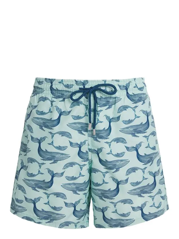 Vilebrequin Whale Print Moorea Swim Shorts - Blue