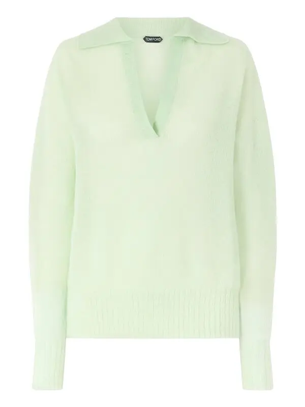 TOM FORD Cashmere-blend Polo Sweater - Green