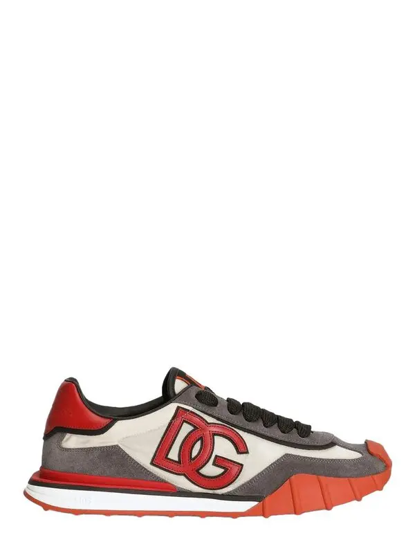 Dolce & Gabbana Logo Appliqué Panelled Trainers - Grey/neutrals