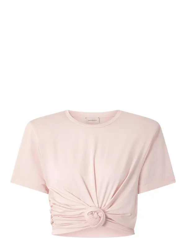Magda Butrym Cropped Knotted Jersey T-shirt - Pink