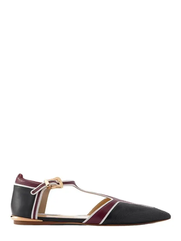 Gabriela Hearst Leya Moto Leather Point-toe Flats - Burgundy