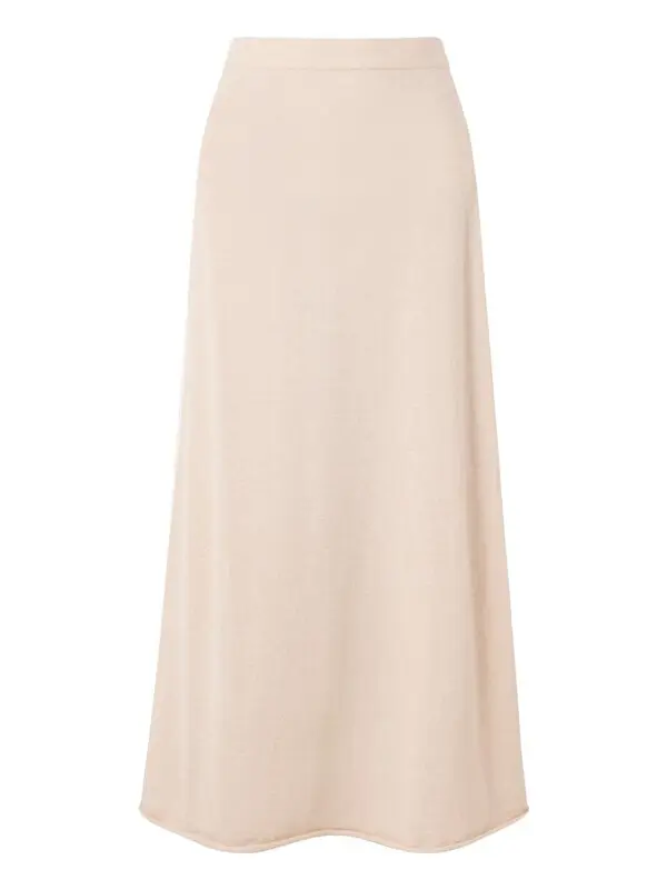 THE ELDER STATESMAN Cashmere Maxi Skirt - Off-white
