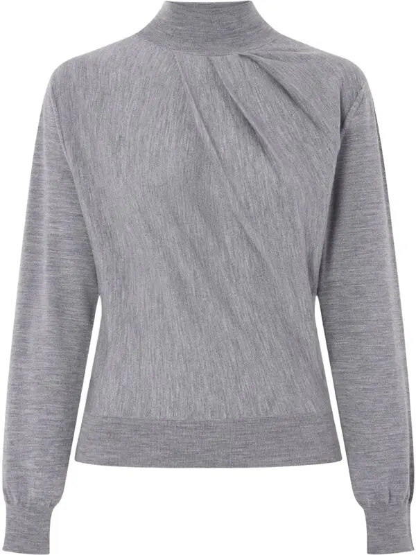 Givenchy Draped Wool-blend Turtleneck Sweater - Gray
