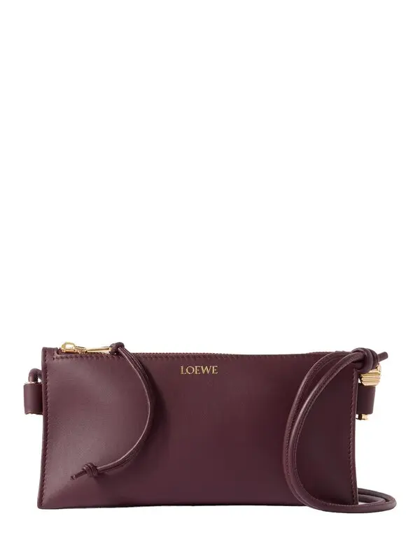 Loewe Joya Embellished Leather Shoulder Bag - Burgundy
